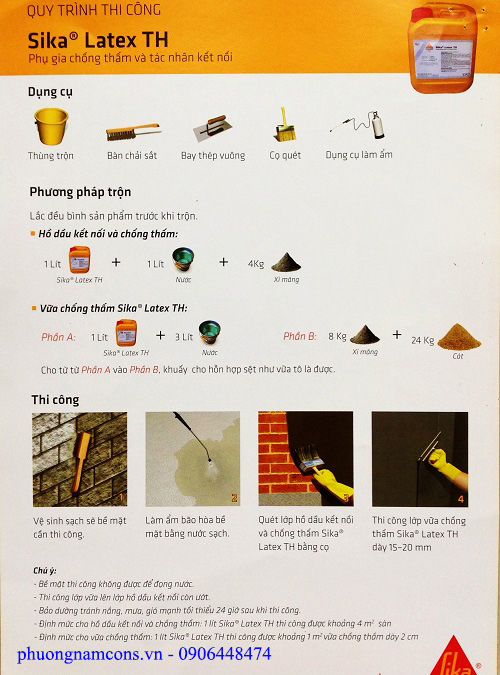 Sika Latex TH Phụ Gia Chống Thấm Và Tác Nhân Kết Nối Chính Hãng #1 Phương Nam Cons